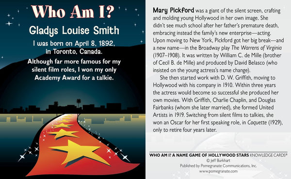 Pomegranate: “Who Am I? A Name Game of Hollywood Stars” Knowledge Card ...